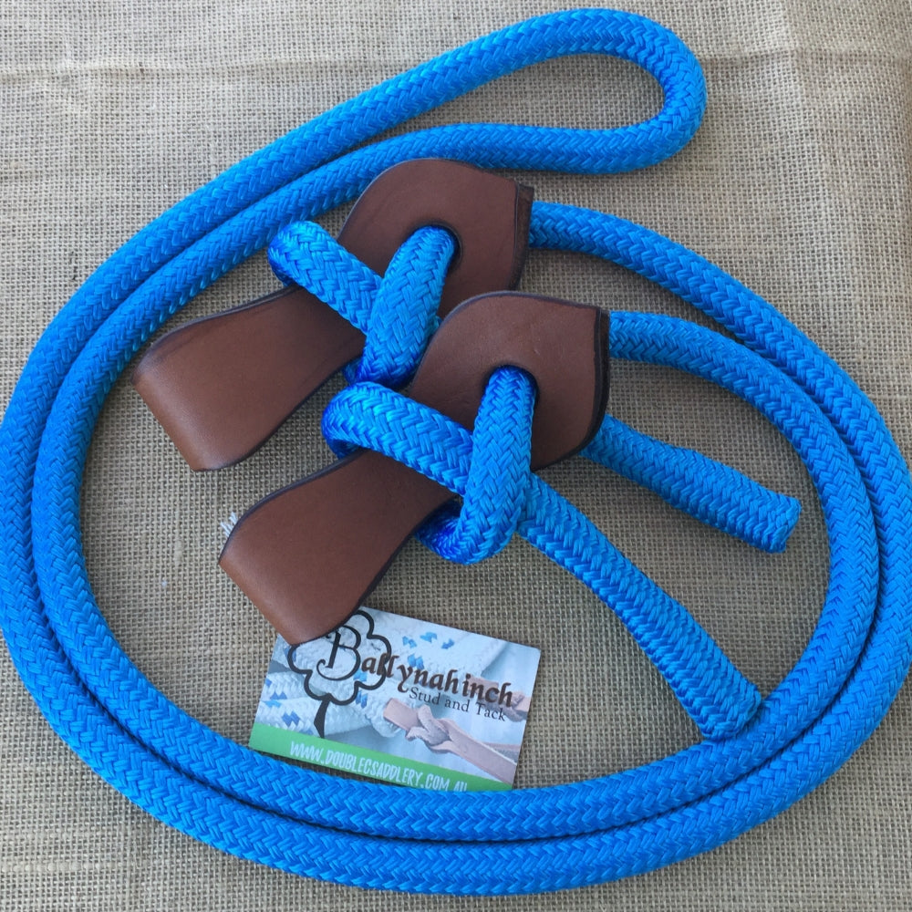 Bally Tack Rope Joined Reins with Slobber Straps 12mm- Sky Blue ...
